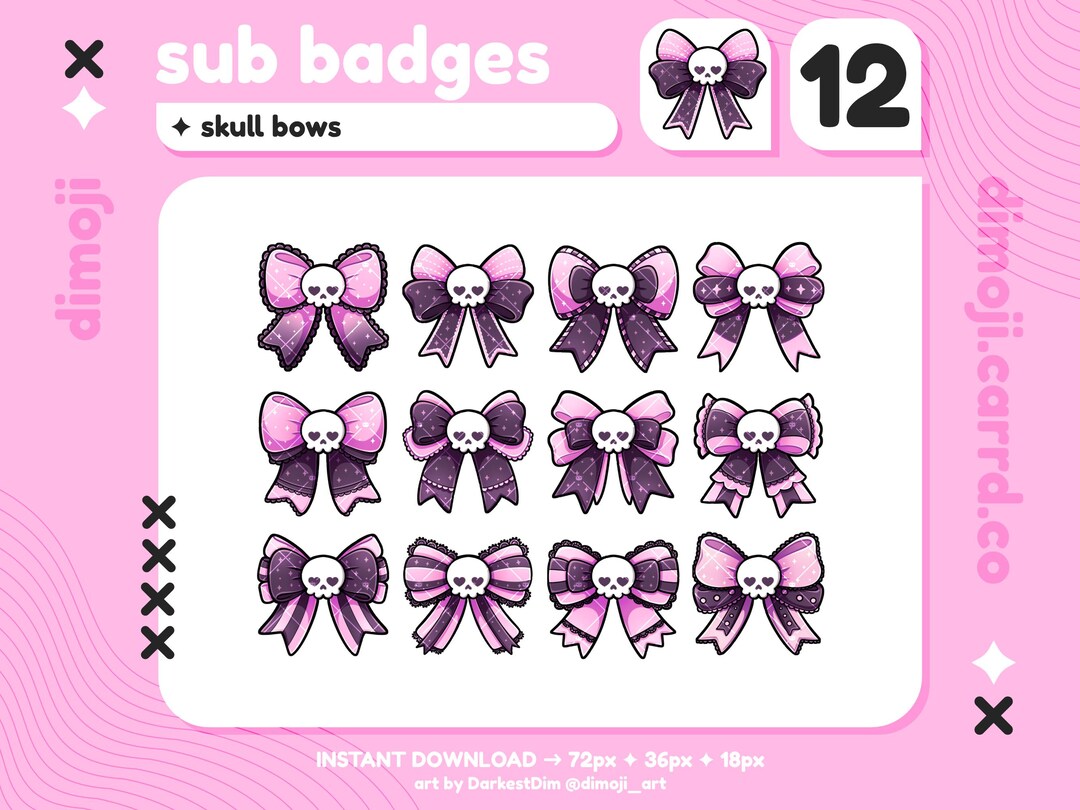 Cute Skull Bows | Pastel Goth Ribbons| Halloween | Gothic | Vampire ...