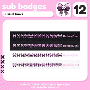 Cute Skull Bows Pastel Goth Ribbons Halloween Gothic Vampire Twitch ...