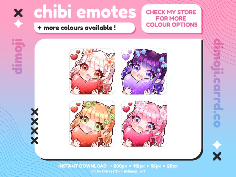 P2U Cute Chibi Emotes X6 Emote Pack Twitch/discord/youtube/streaming ...