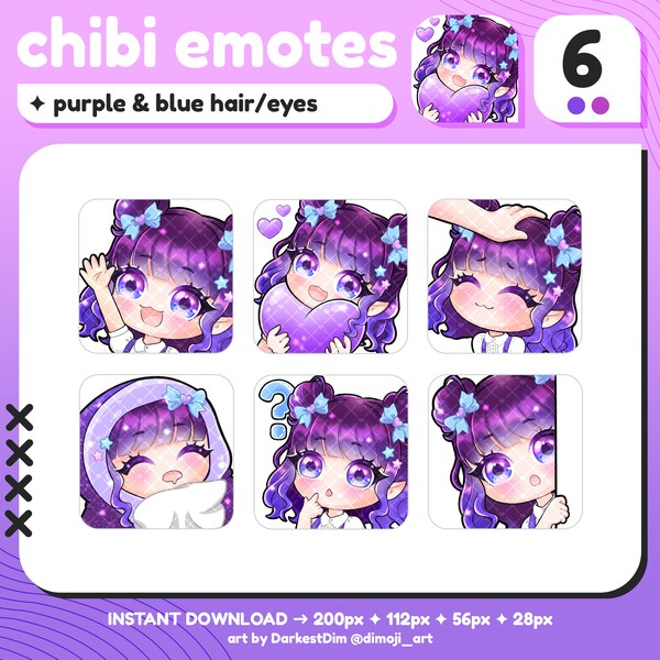 Purple Hair Twitch Emote - Etsy