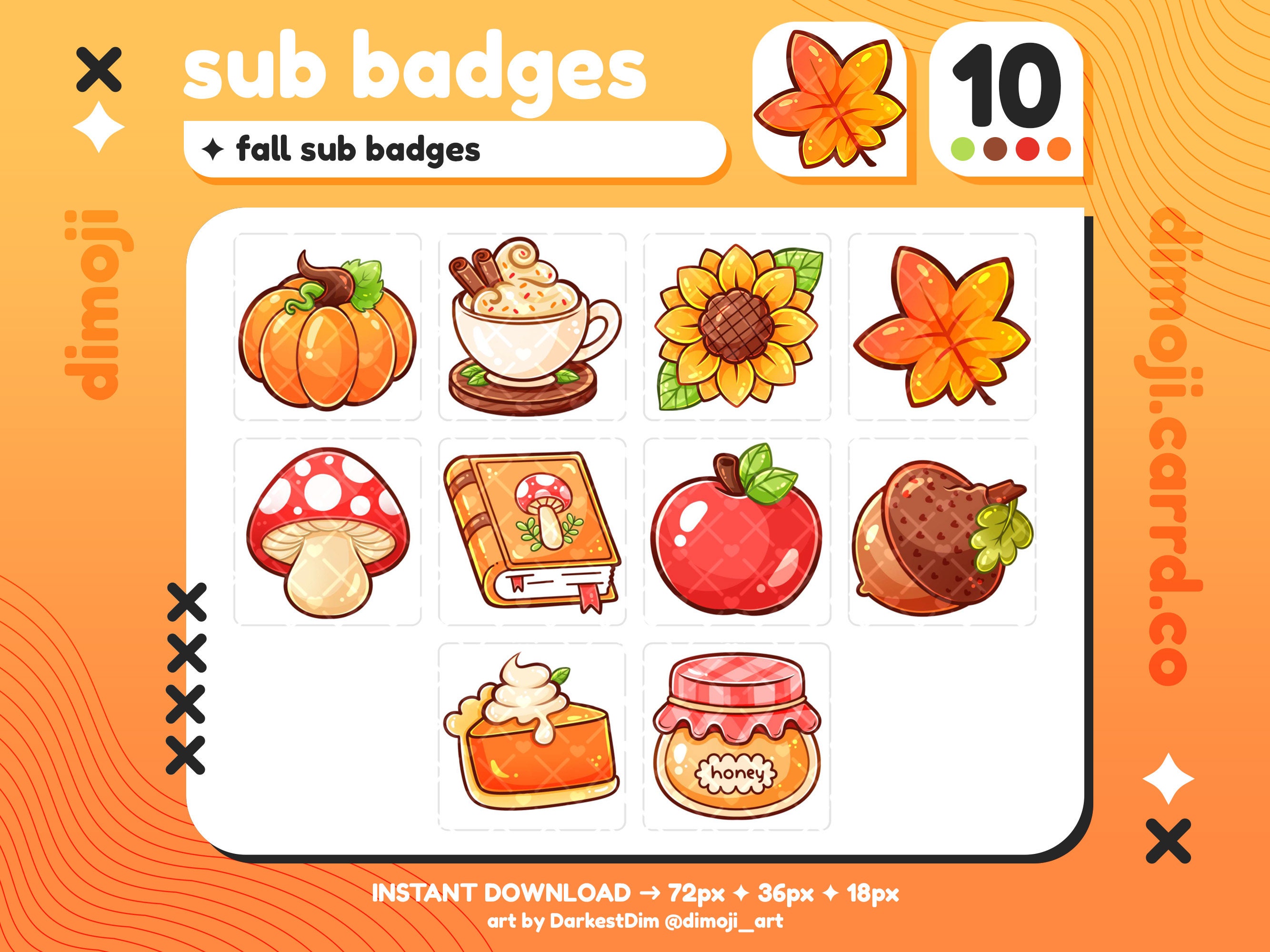 Cozy Fall Autumn Sub Badges Twitch/youtube/discord Bit Badges Twitch Sub Badges Subscriber ...