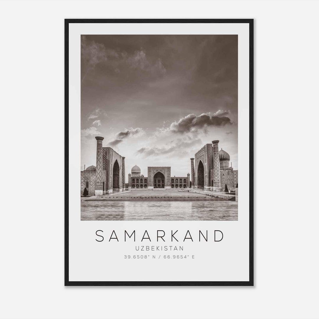 Samarkand Uzbekistan Travel Photo Poster BW, Samarkand Travel Print ...