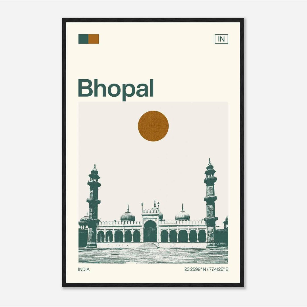 Bhopal India Minimalist Monochrome Travel Photo Poster - Etsy