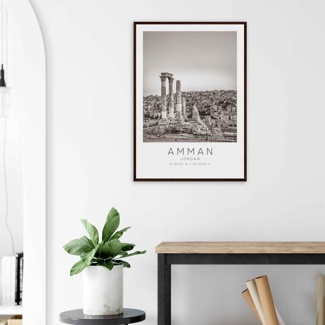 Amman Jordan Travel Photo Poster BW, Amman Travel Print, Minimalist ...