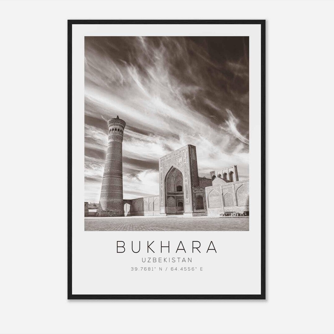 Bukhara Uzbekistan Travel Photo Poster BW, Bukhara Travel Print ...