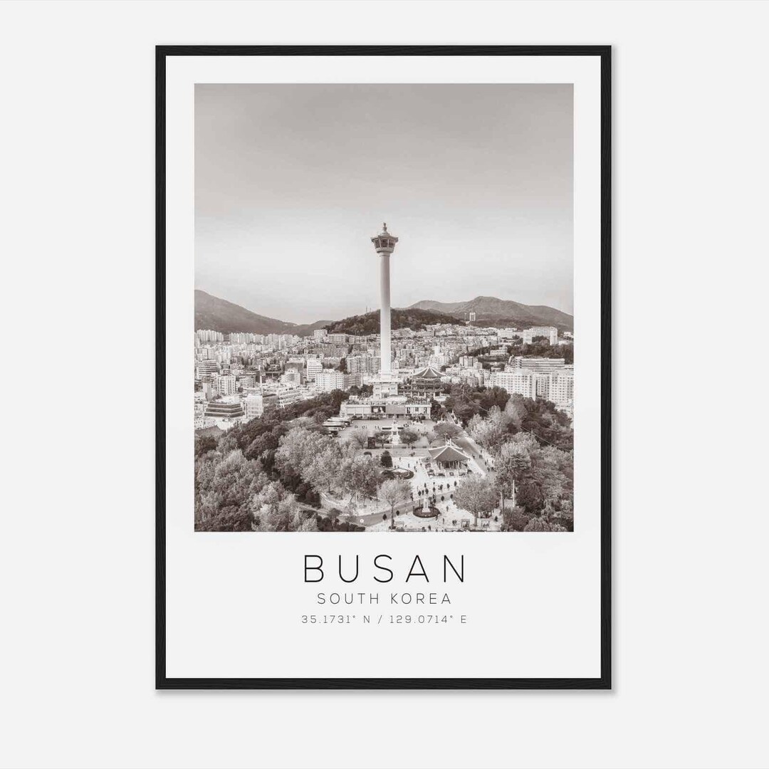 Busan South Korea Travel Photo Poster BW, Busan Travel Print ...