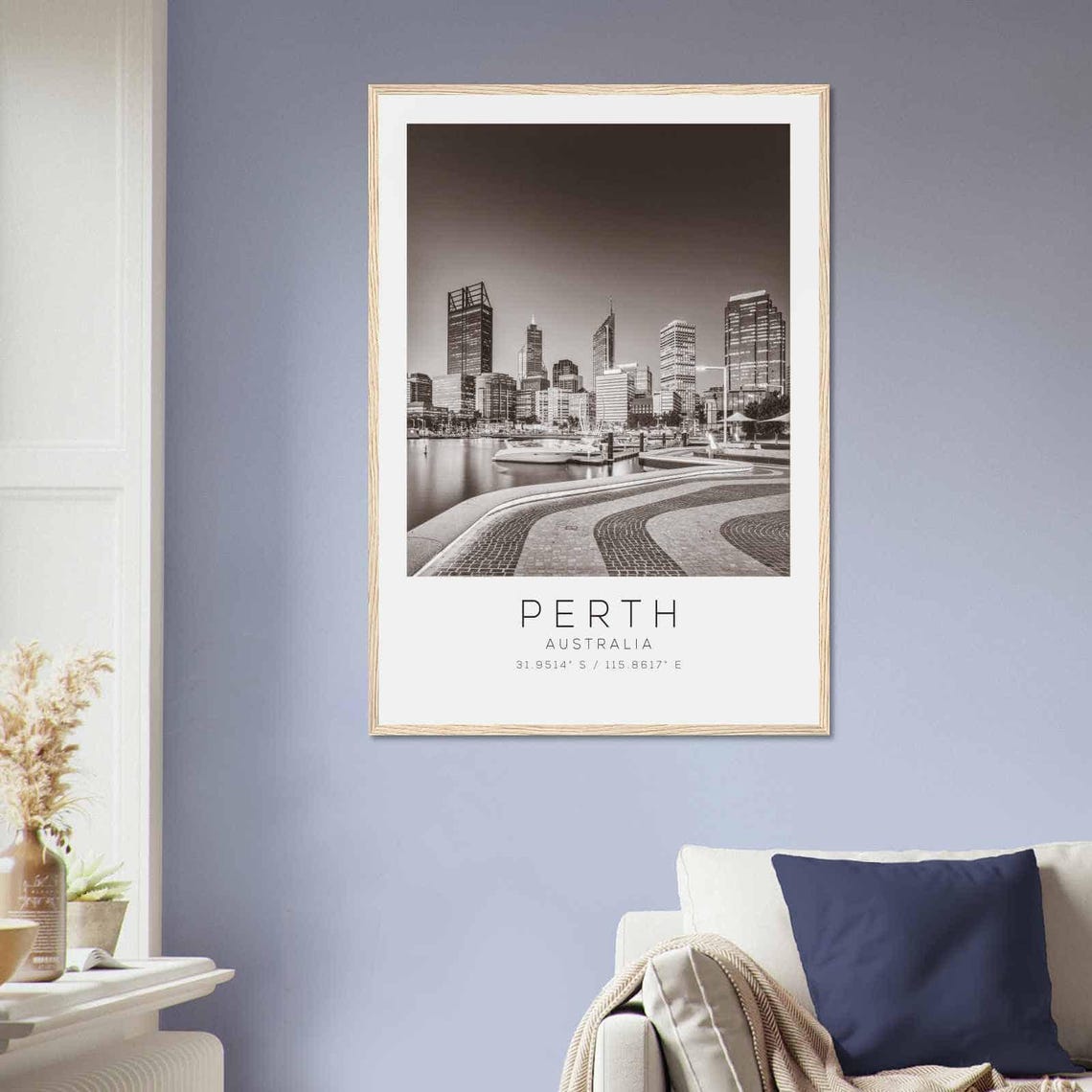 Perth Australia Travel Photo Poster BW, Perth Travel Print, Minimalist ...
