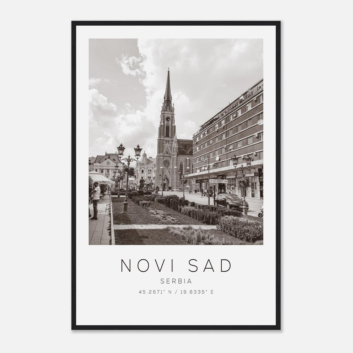 Novi Sad Serbia Travel Photo Poster BW, Novi Sad Travel Print ...