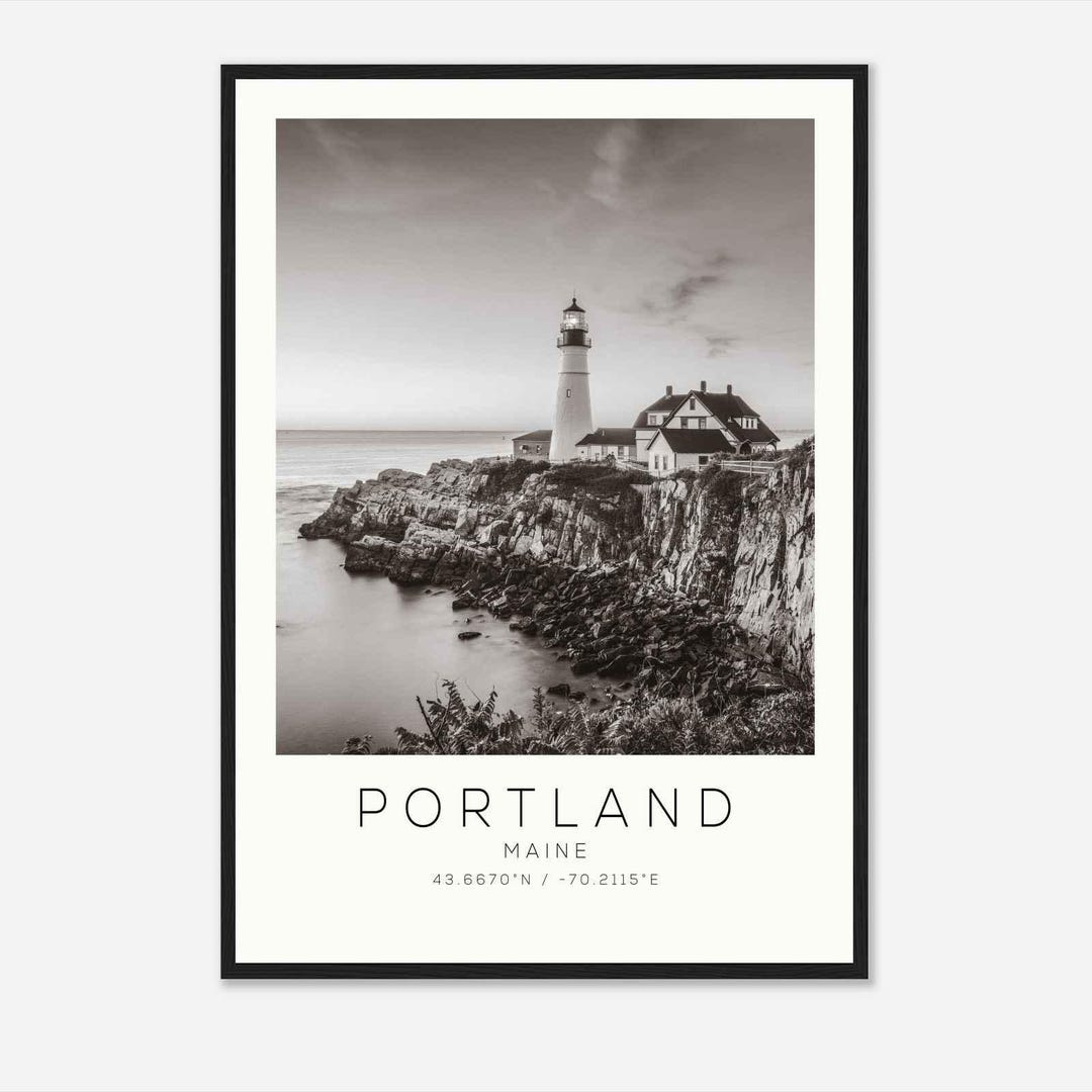 Portland Maine Photo Travel Poster, Portland Travel Print, Minimalist ...
