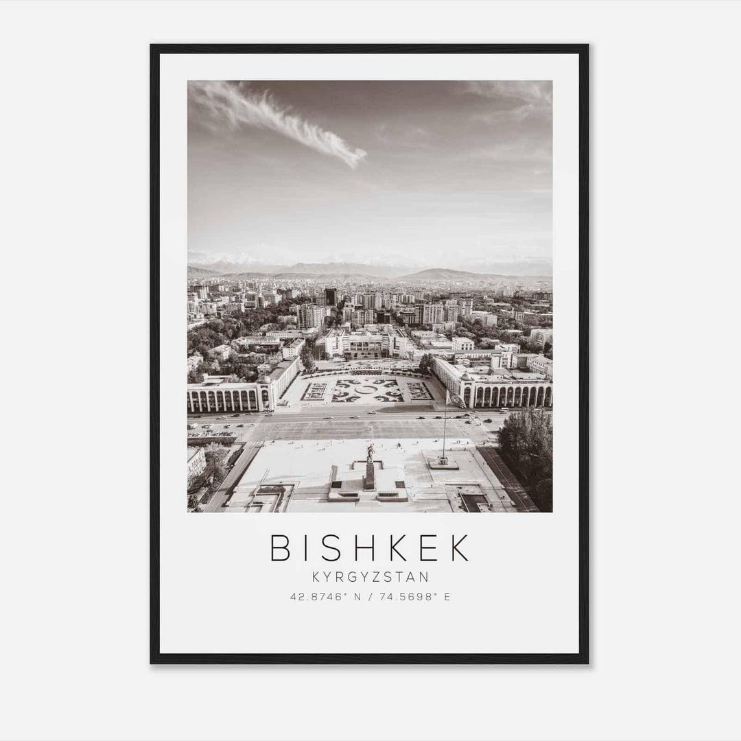 Bishkek Kyrgyzstan Travel Photo Poster BW, Bishkek Travel Print ...