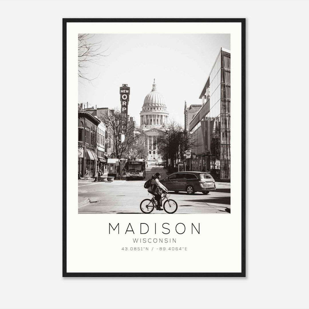 Madison Wisconsin Photo Travel Poster, Madison Travel Print, Minimalist ...