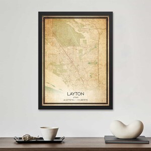 Vintage Layton Utah Map Print Poster Custom Map Art - Etsy