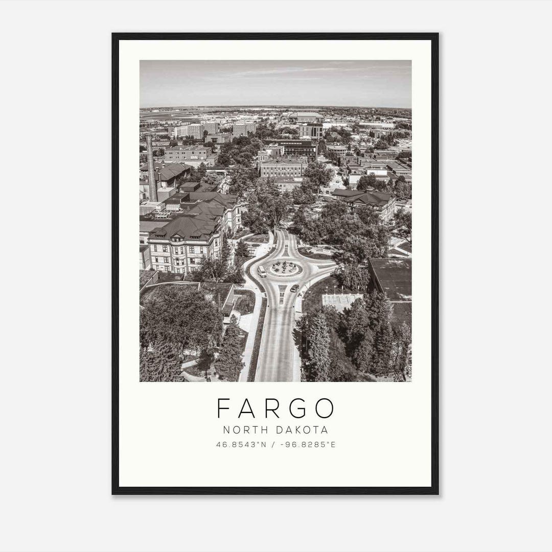 Fargo North Dakota Photo Travel Poster, Fargo Travel Print, Minimalist ...