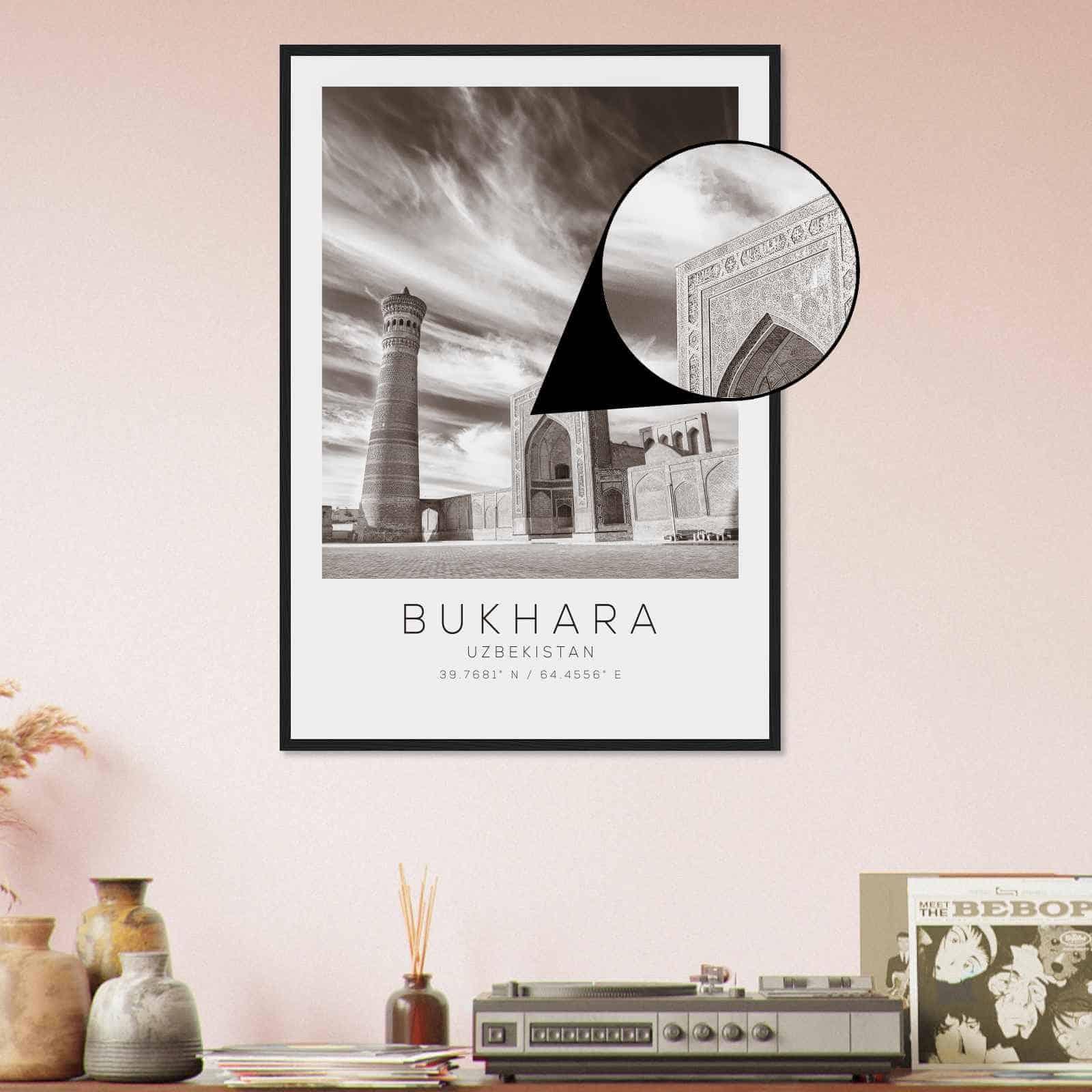 Bukhara Uzbekistan Travel Photo Poster BW, Bukhara Travel Print ...