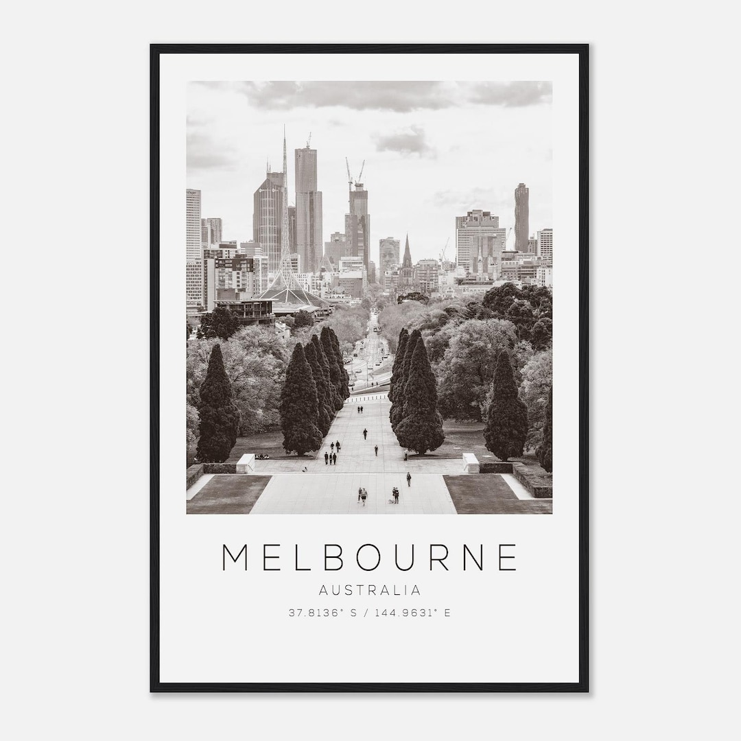 Melbourne Australia Travel Photo Poster BW, Melbourne Travel Print ...