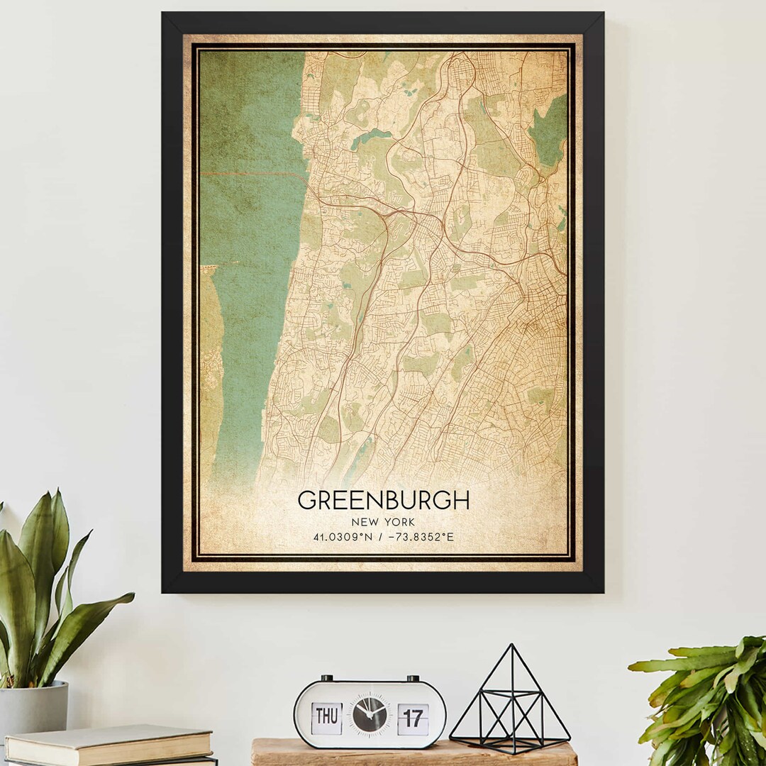 Vintage Greenburgh New York Map Print Poster Custom Map Art - Etsy