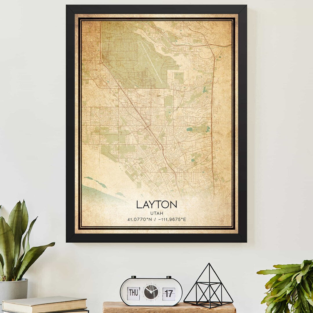 Vintage Layton Utah Map Print Poster Custom Map Art - Etsy