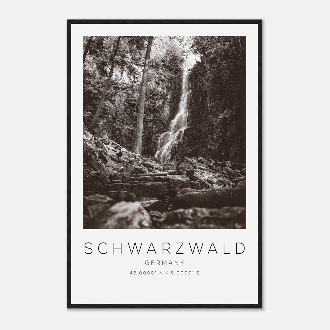 Schwarzwald Germany Travel Photo Poster BW, Schwarzwald Travel Print ...