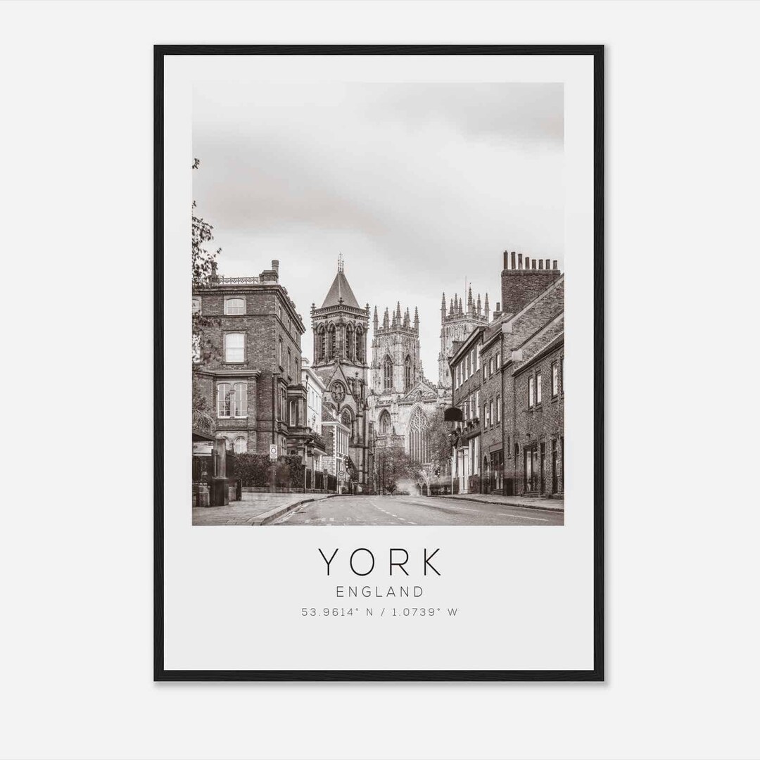 York England Travel Photo Poster BW, York Travel Print, Minimalist ...