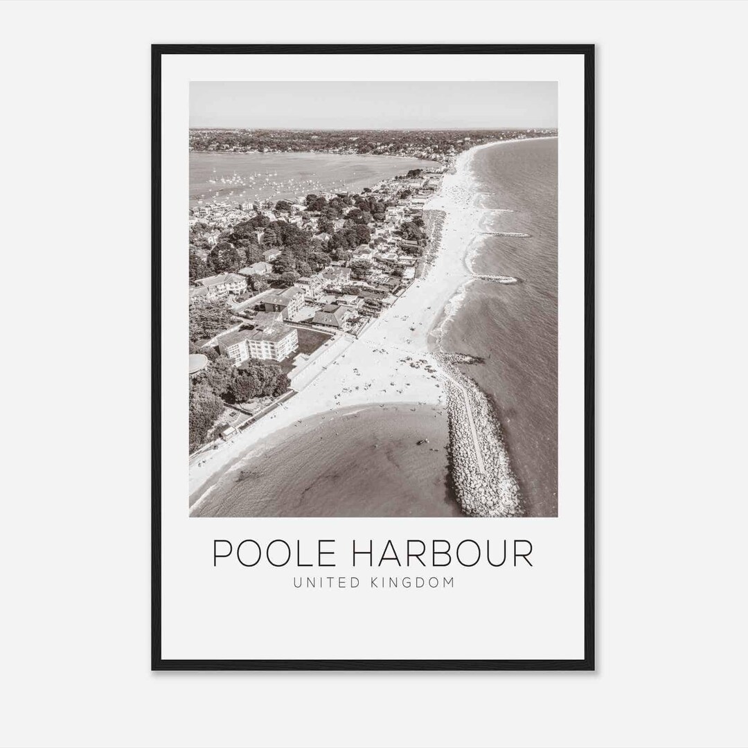 Poole Harbour United Kingdom Travel Photo Poster BW, Poole Harbour ...