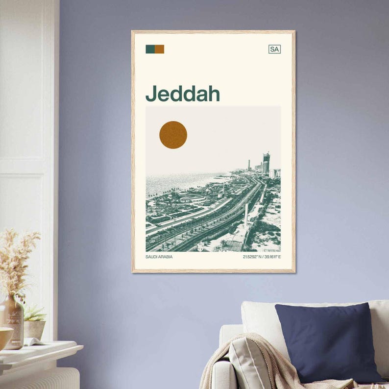 Jeddah Saudi Arabia Minimalist Monochrome Travel Photo Poster - Etsy