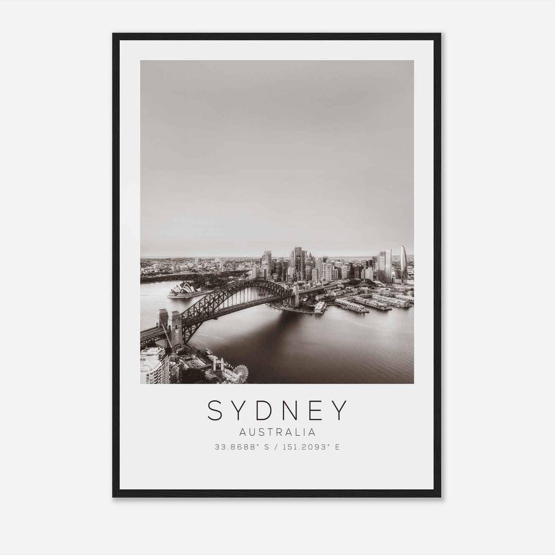 SYDNEY Australia Travel Photo Poster BW, SYDNEY Travel Print ...