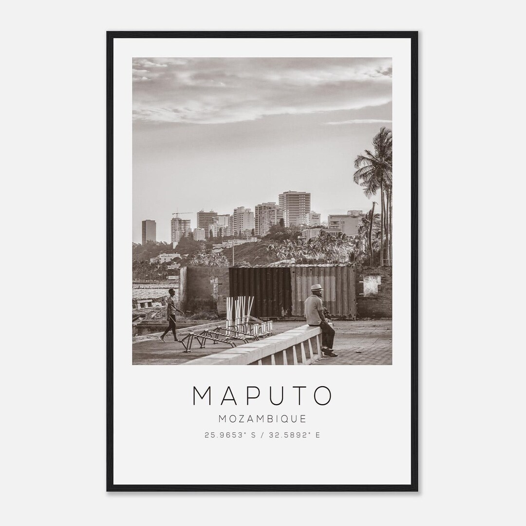 Maputo Mozambique Travel Photo Poster BW, Maputo Travel Print ...