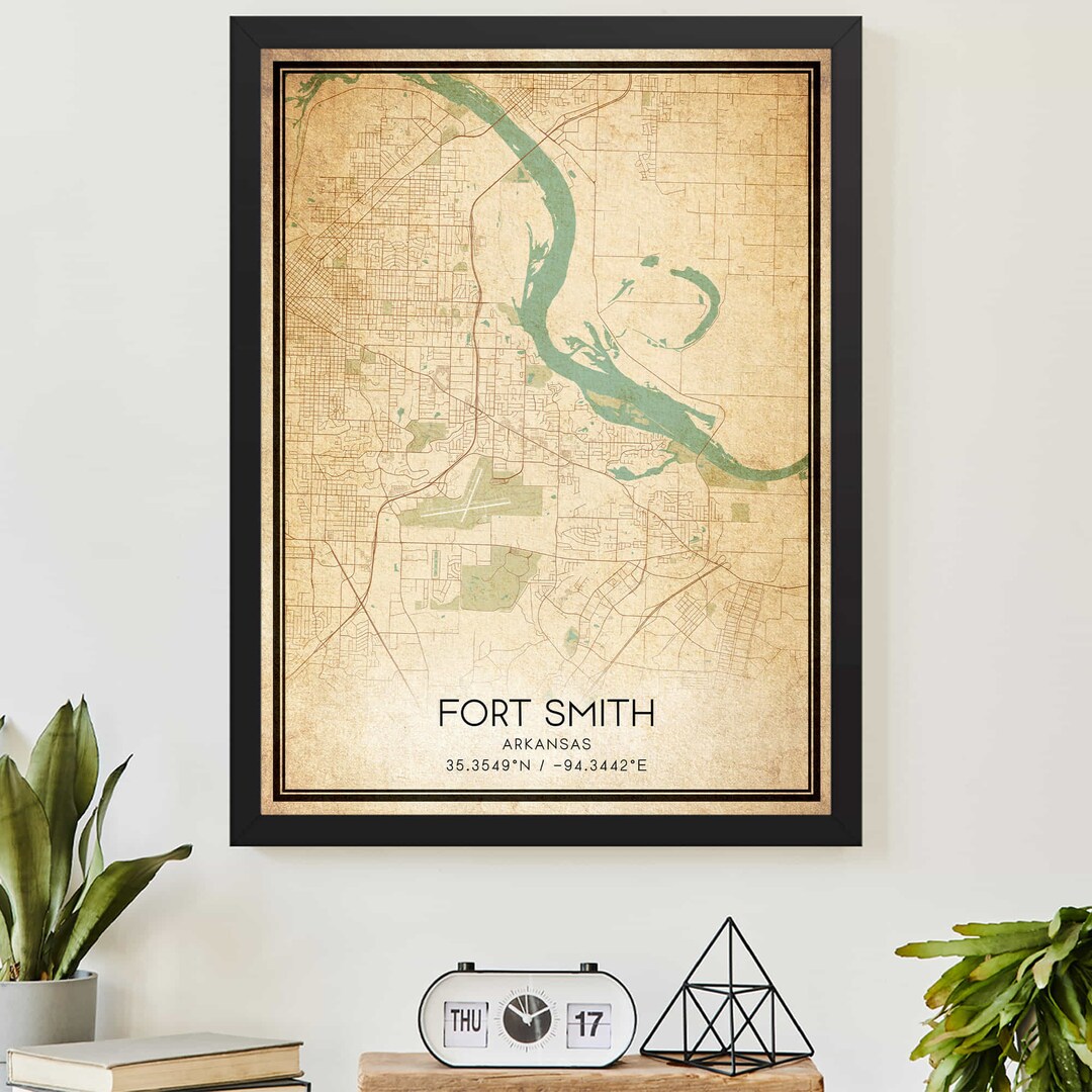 Vintage Fort Smith Arkansas Map Print Poster Custom Map Art - Etsy
