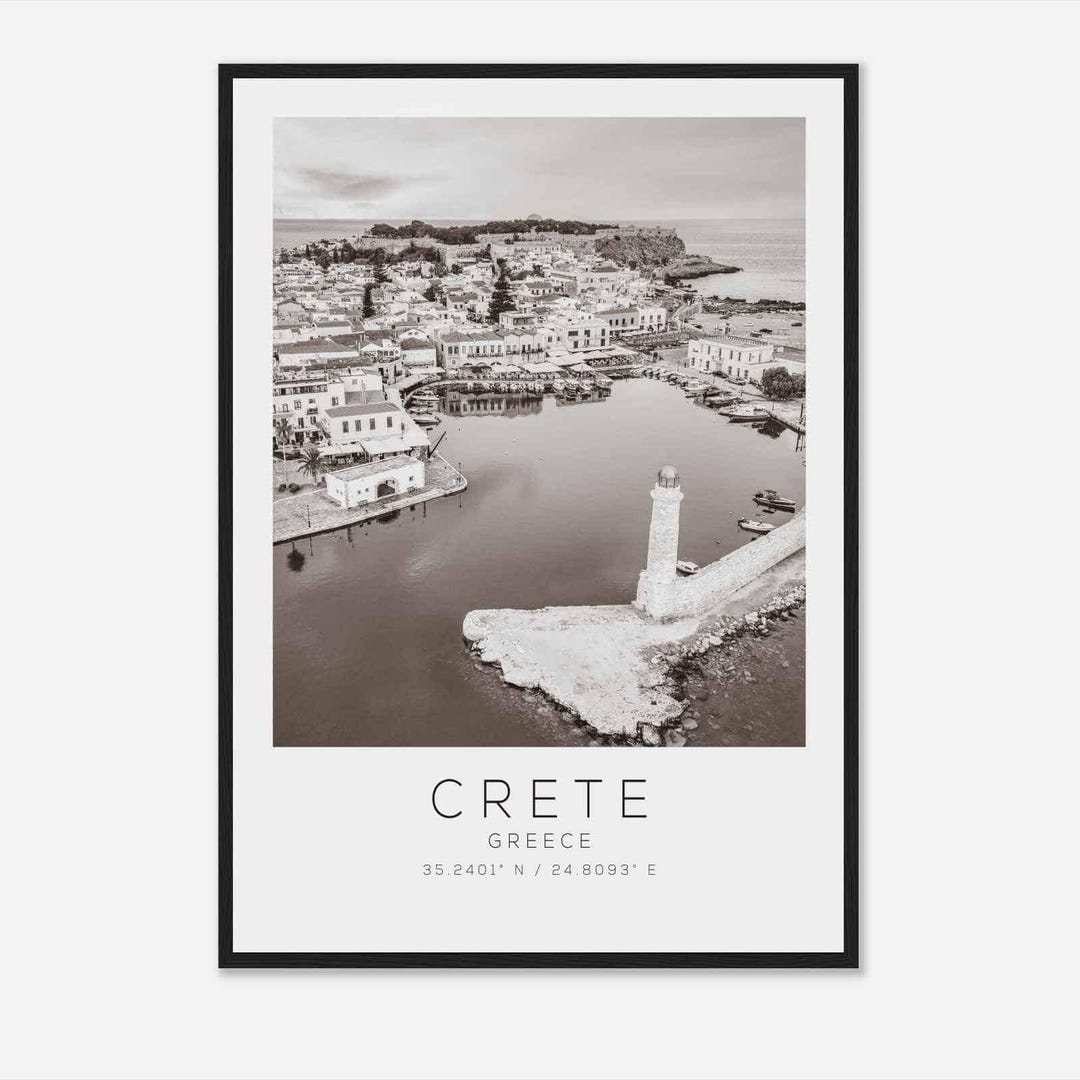 Crete Greece Travel Photo Poster BW, Crete Travel Print, Minimalist ...