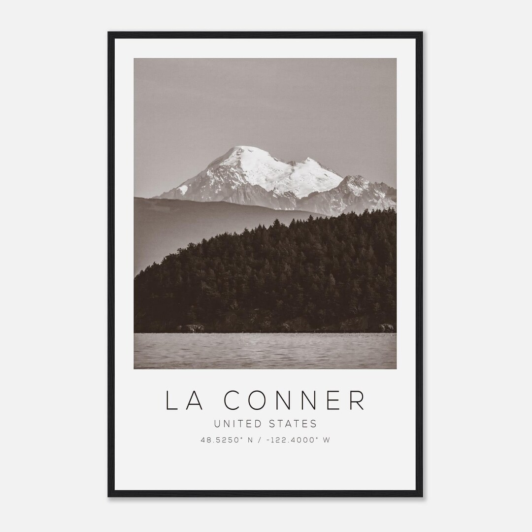 La Conner United States Travel Photo Poster BW, La Conner Travel Print ...