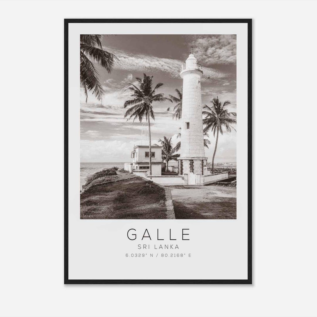 Galle Sri Lanka Travel Photo Poster BW, Galle Travel Print, Minimalist ...