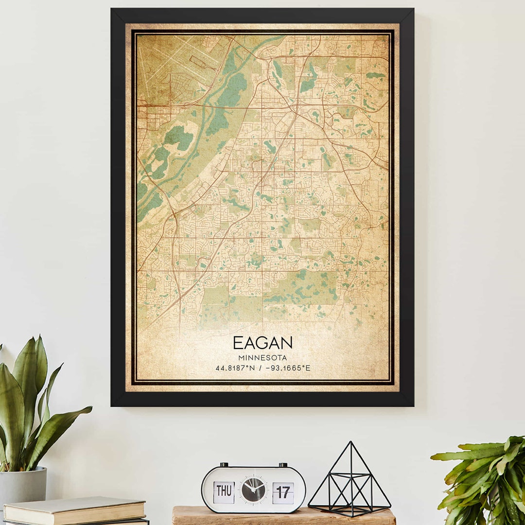 Vintage Eagan Minnesota Map Print Poster Custom Map Art - Etsy