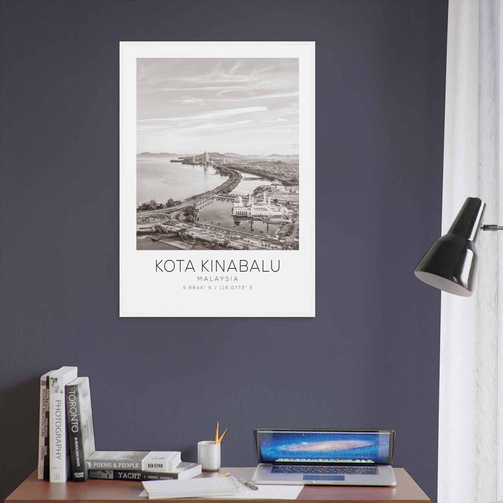 Kota Kinabalu Malaysia Travel Photo Poster Bw Kota Kinabalu Travel