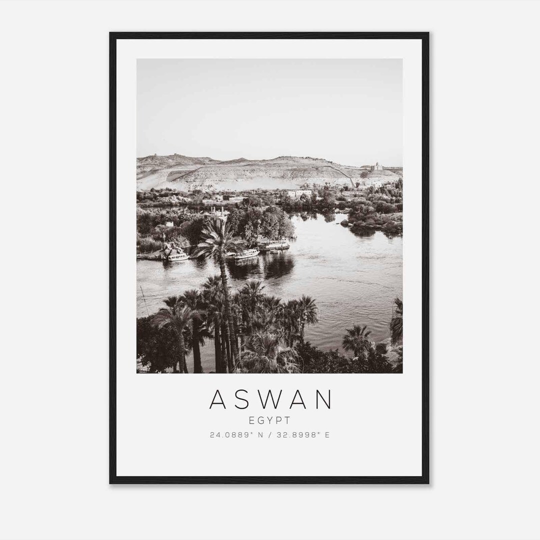 Aswan Egypt Travel Photo Poster BW, Aswan Travel Print, Minimalist ...