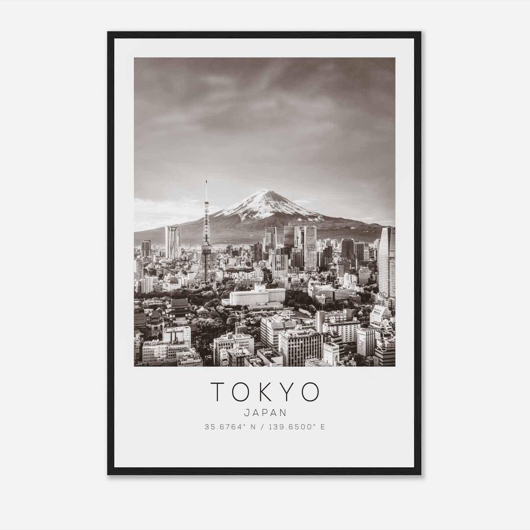 Tokyo Japan Travel Photo Poster BW, Tokyo Travel Print, Minimalist ...