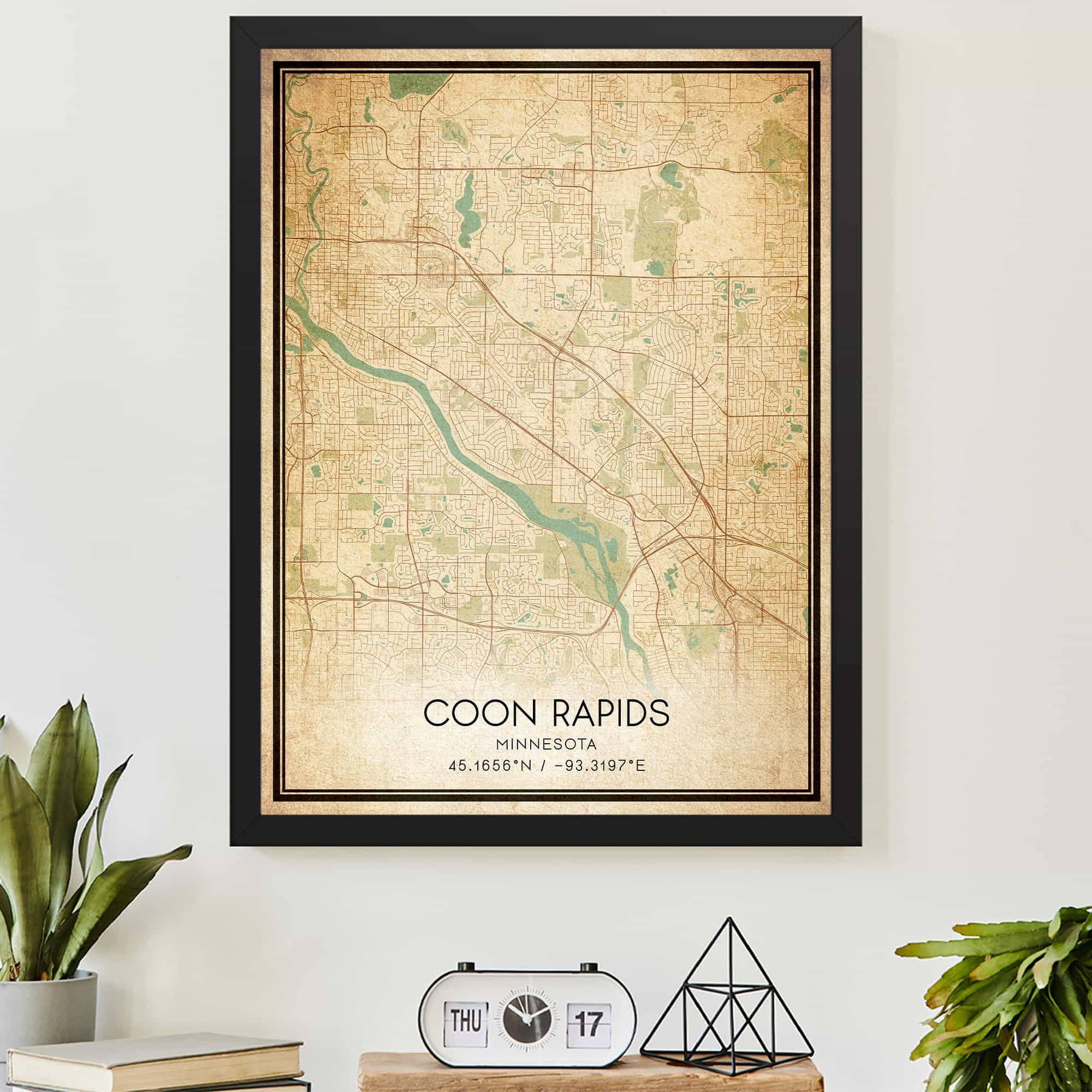 Vintage Coon Rapids Minnesota Map Print Poster Custom Map Art - Etsy