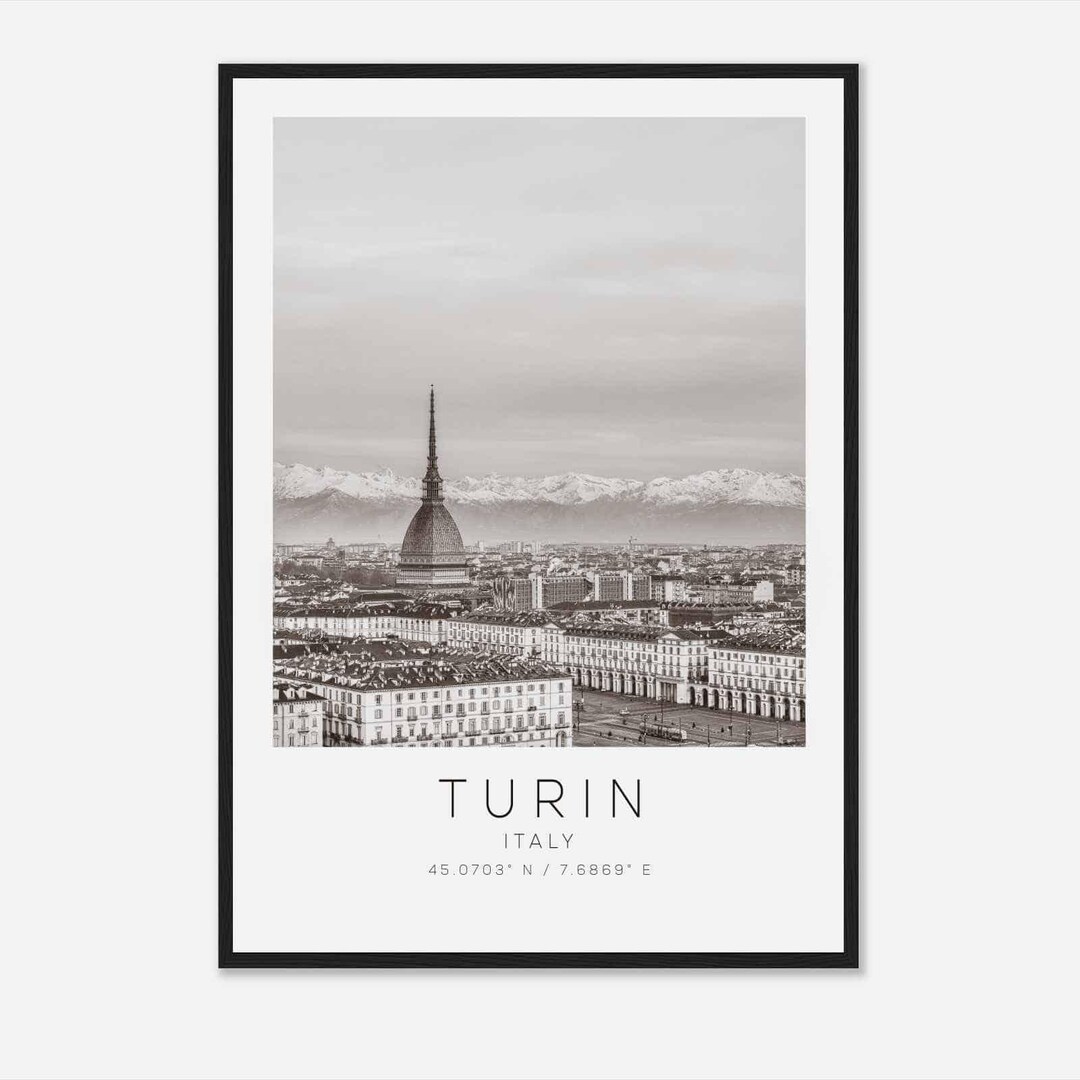 Turin Italy Travel Photo Poster BW, Turin Travel Print, Minimalist ...