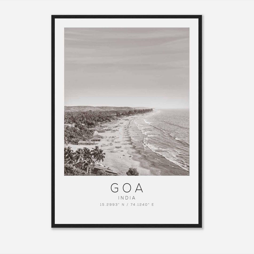 Goa India Travel Photo Poster BW, Goa Travel Print, Minimalist Travel ...
