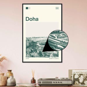 Doha Qatar Minimalist Monochrome Travel Photo Poster - Etsy