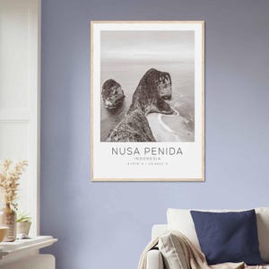 Nusa Penida Indonesia Travel Photo Poster BW, Nusa Penida Travel Print ...