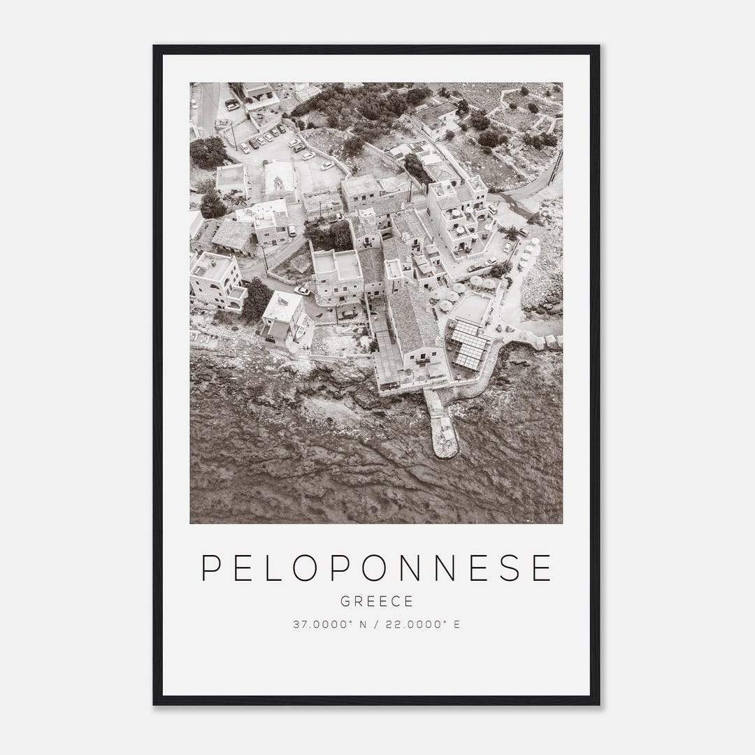 Peloponnese Greece Travel Photo Poster BW, Peloponnese Travel Print ...