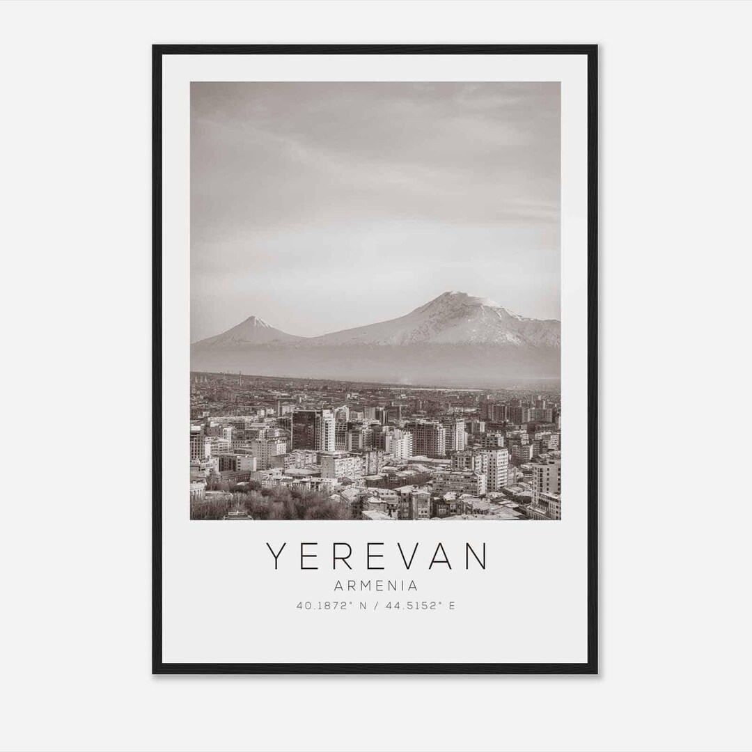 Yerevan Armenia Travel Photo Poster BW, Yerevan Travel Print ...