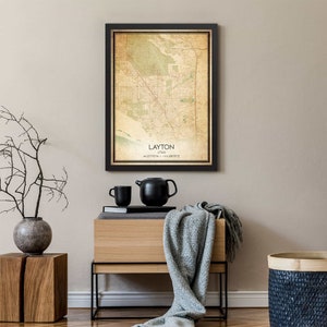 Vintage Layton Utah Map Print Poster Custom Map Art - Etsy