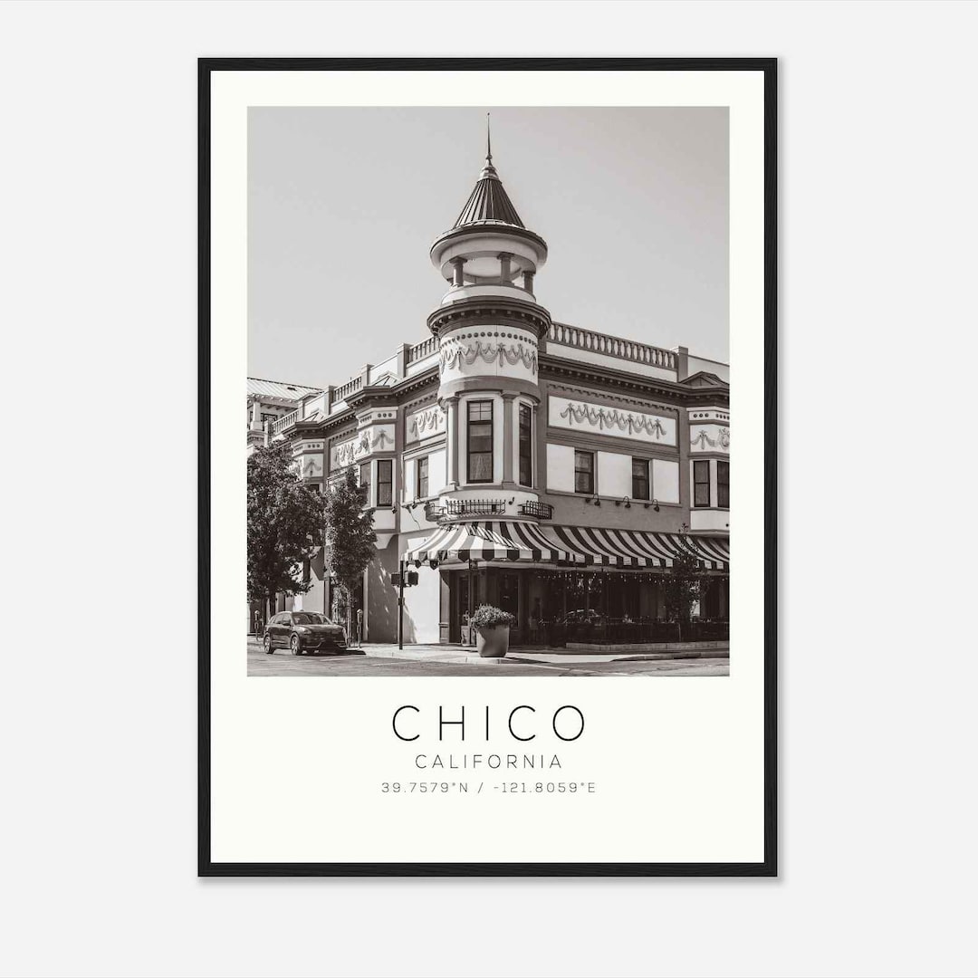 Chico California Photo Travel Poster, Chico Travel Print, Minimalist ...
