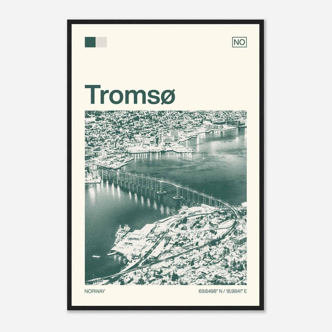 Tromso Norway Minimalist Monochrome Travel Photo Poster - Etsy
