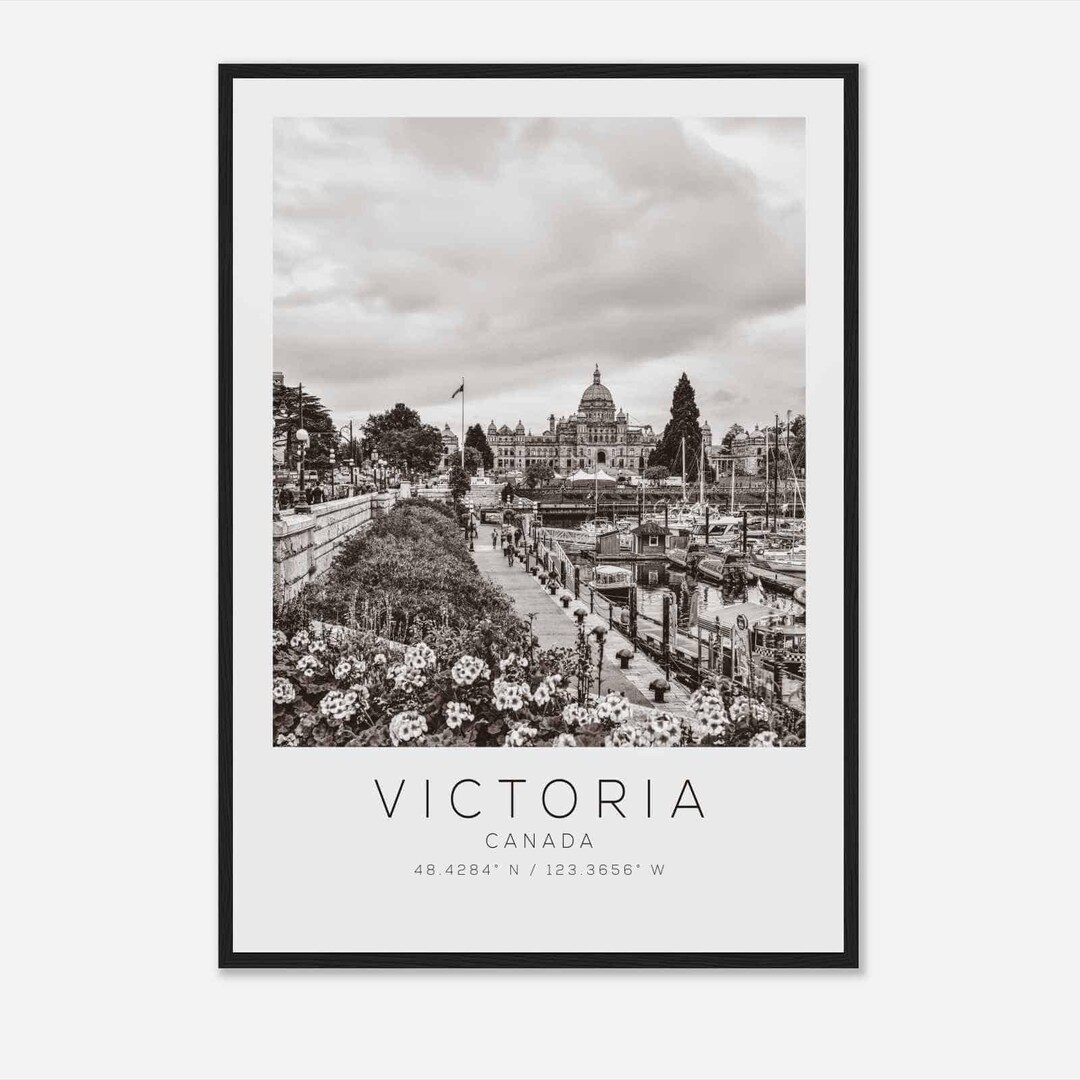 Victoria Canada Travel Photo Poster BW, Victoria Travel Print ...