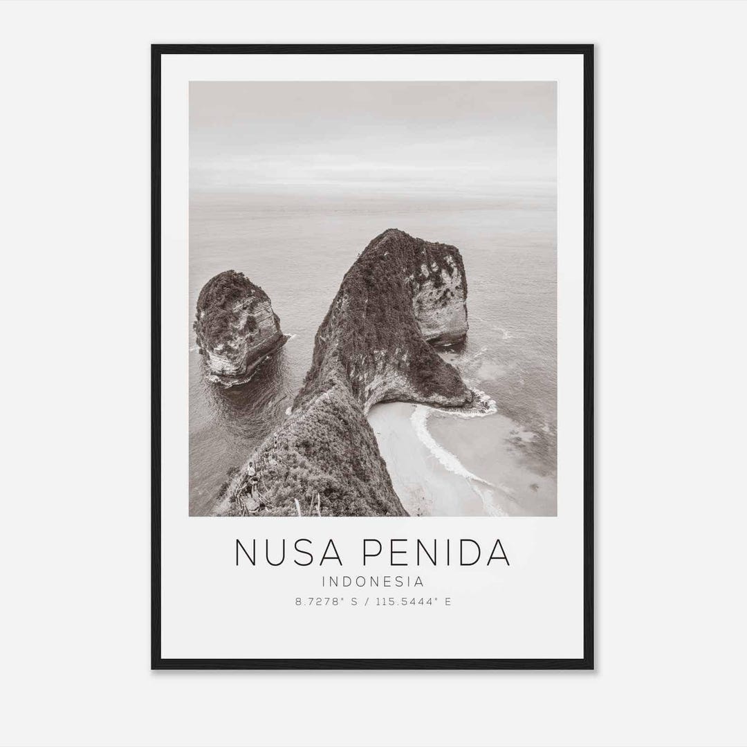 Nusa Penida Indonesia Travel Photo Poster BW, Nusa Penida Travel Print ...