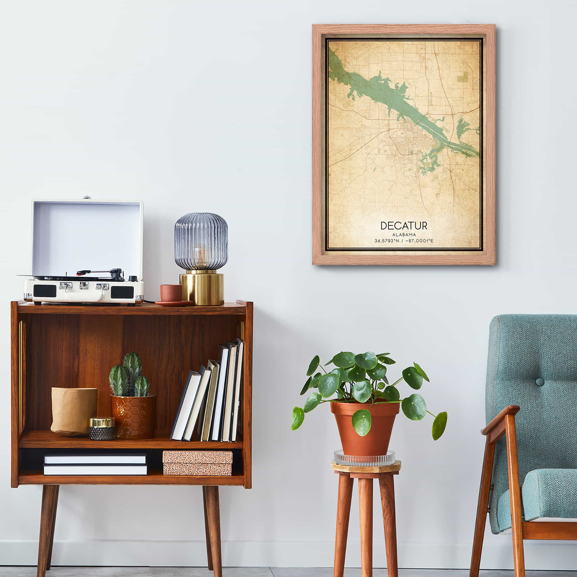 Vintage Decatur Alabama Map Print Poster Custom Map Art - Etsy