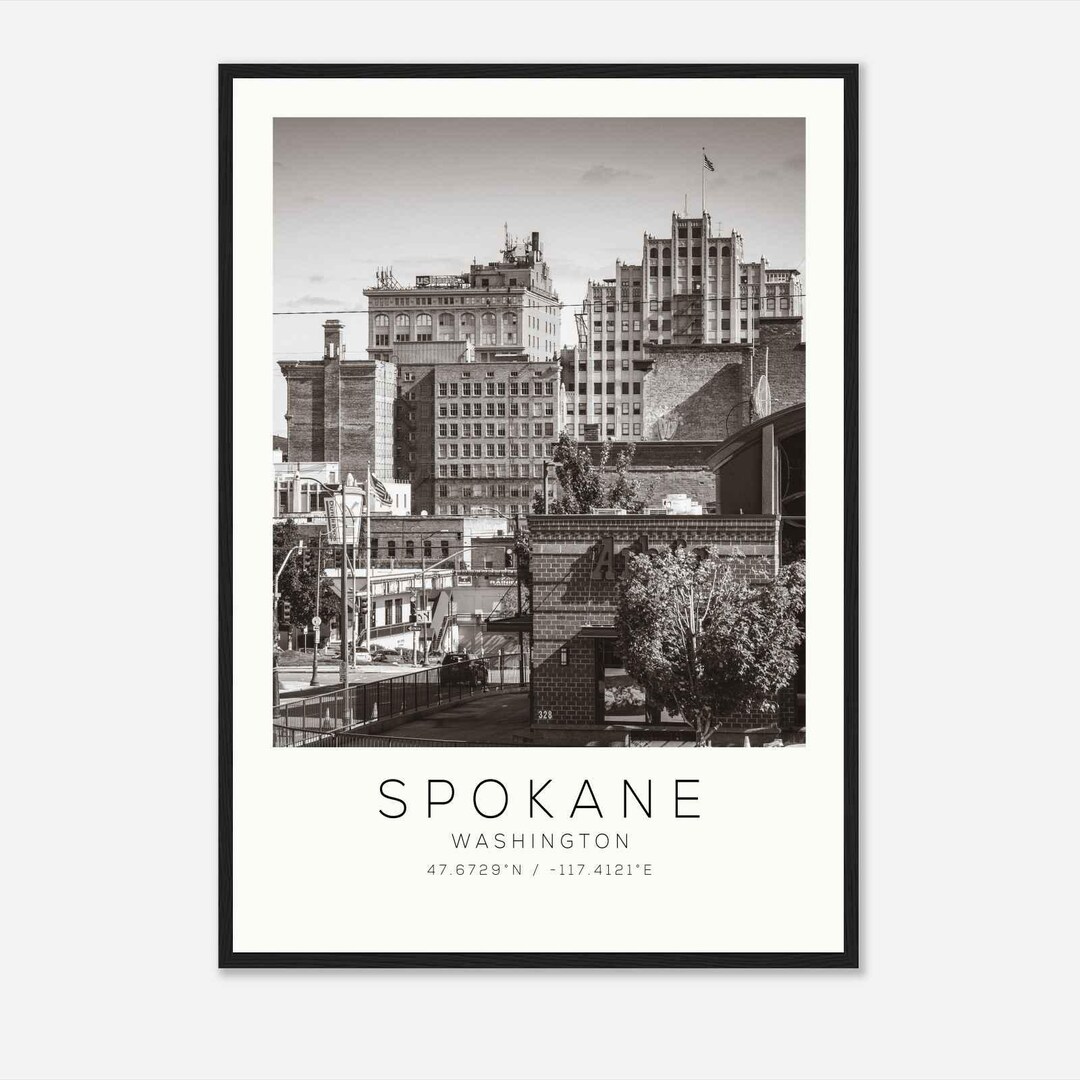Spokane Washington Photo Travel Poster, Spokane Travel Print ...