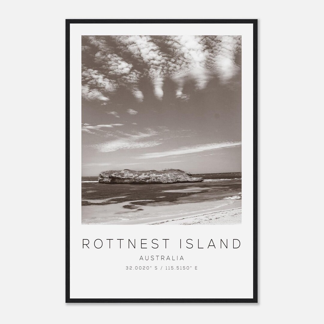 Rottnest Island Australia Travel Photo Poster BW, Rottnest Island ...